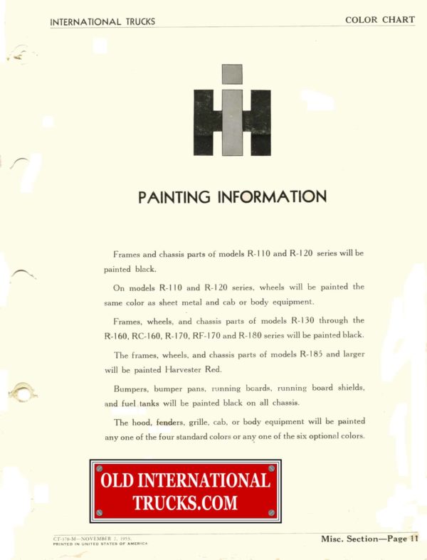 Colour Charts • International Truck Paint Codes