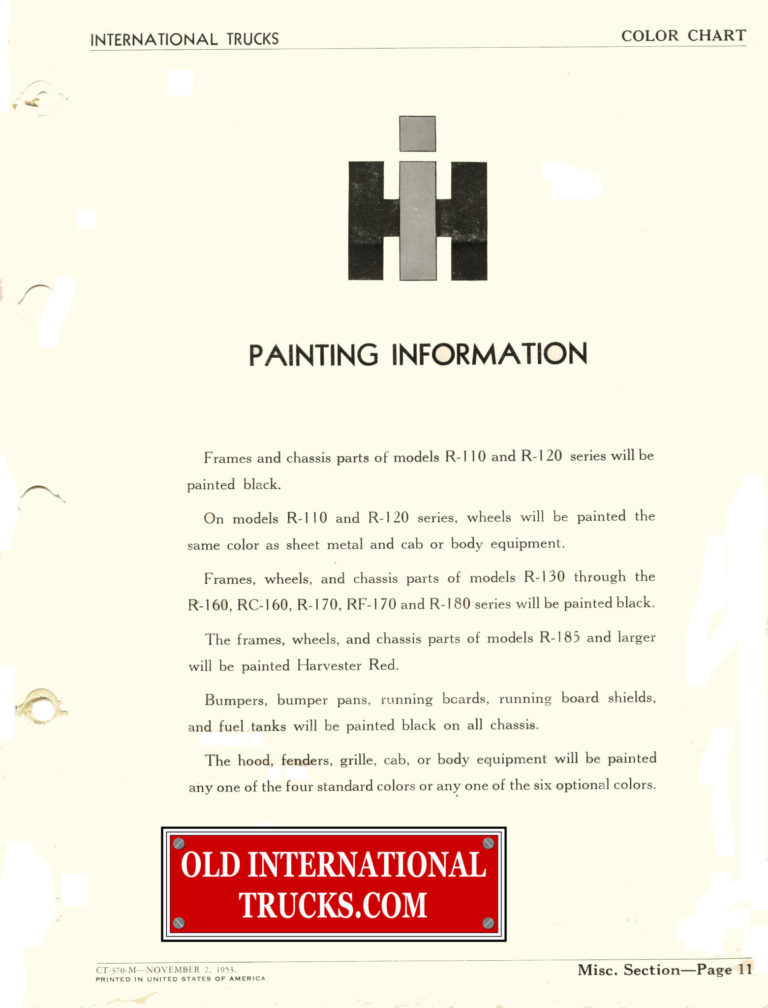 Colour Charts • International Truck Paint Codes