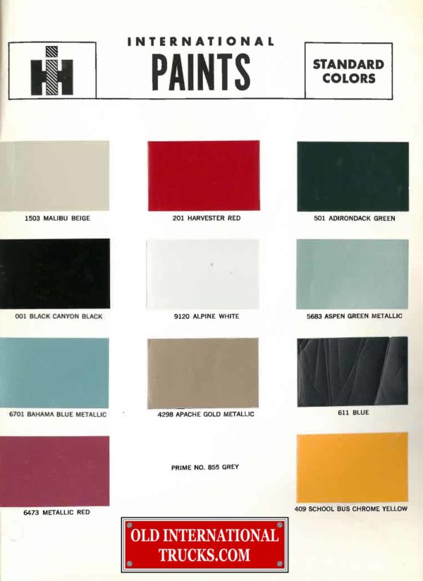 Colour Charts • International Truck Paint Codes